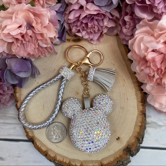 Accessories | Crystal Mickey Mouse Keychain With Tassel Cord | Poshmark